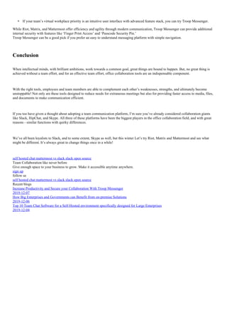 Mattermost vs riot matrix who is winning as an open-source slack ...