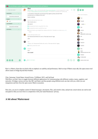Mattermost vs riot matrix who is winning as an open-source slack ...