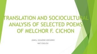 Translation & Analysis of Cichon's Poems | PPTX | Music | Entertainment