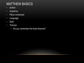 Matthew | PPTX