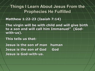 Prophecies in Matthew | PPT