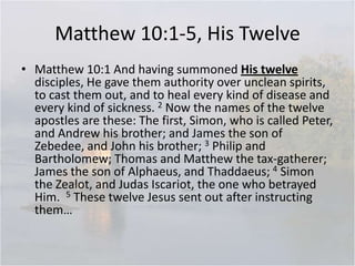 Matthew 10, Disciples, Apostles, wolves, Fear God, Boasting, ss, Jesus ...