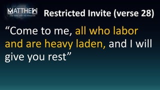 Matthew 11:25 - 30: The Importance of Personal Discipleship | PPTX