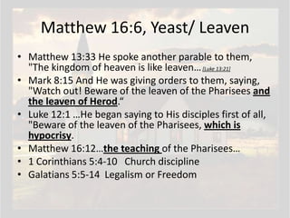 Matthew 16, Church, Pharisees, Sadducees, Yeast, Leaven, Caesarea ...