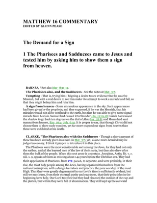 Matthew 16 commentary | PDF | Judaism | Religion & Spirituality