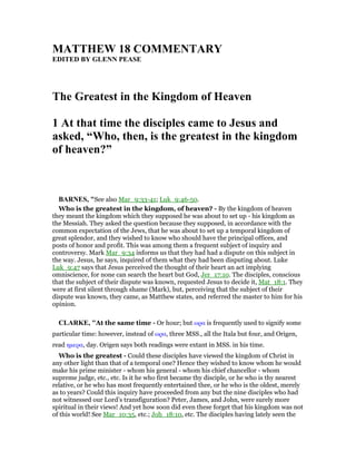 Matthew 18 commentary | PDF | Christianity | Religion & Spirituality