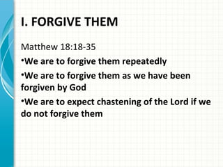 Matthew 18:1-35 how to handle offenses | PPT