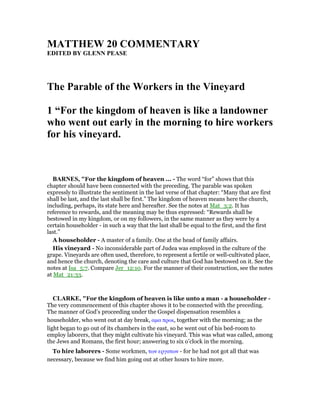 Matthew 20 commentary | PDF
