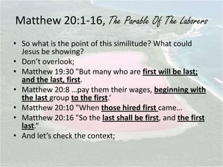 Matthew 20, Your Eye Envious?, The Regeneration, Over Ambition, The ...