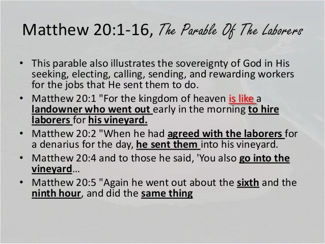 Matthew 20, Your Eye Envious?, The Regeneration, Over Ambition,