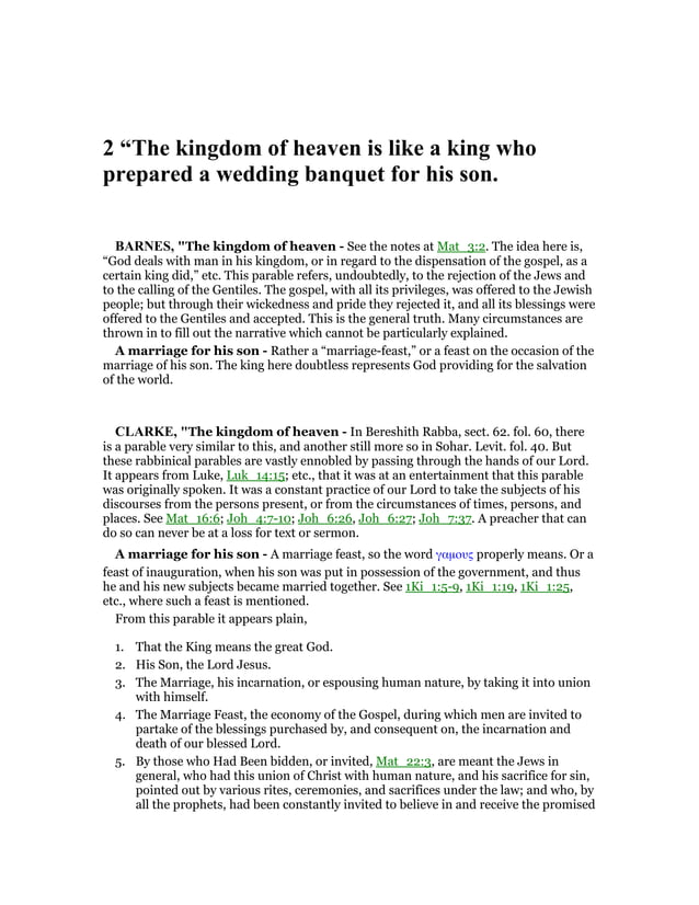 Matthew 22 commentary | PDF | Christianity | Religion & Spirituality