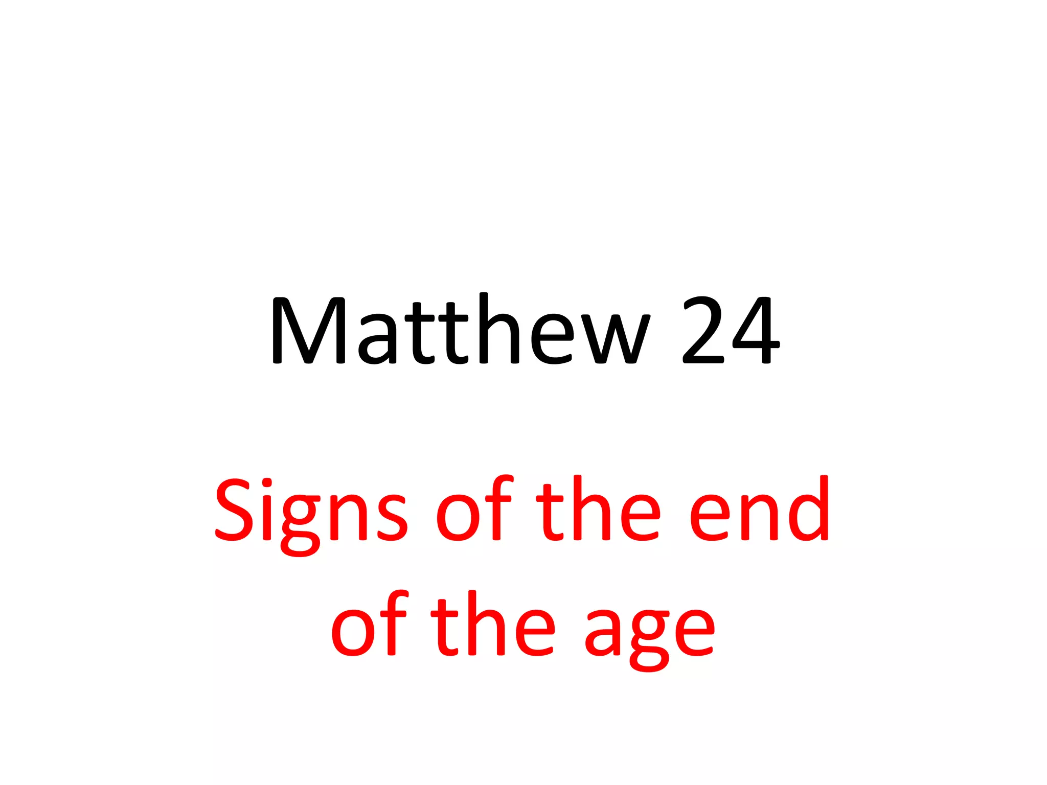 Matthew 24 | PPTX