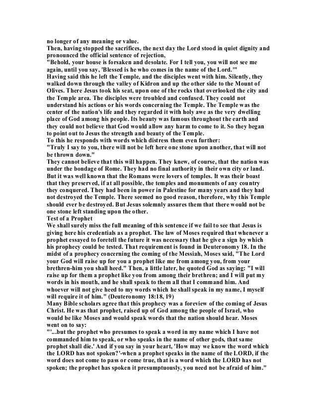 Matthew 24 Commentary Matthew 24 Commentary