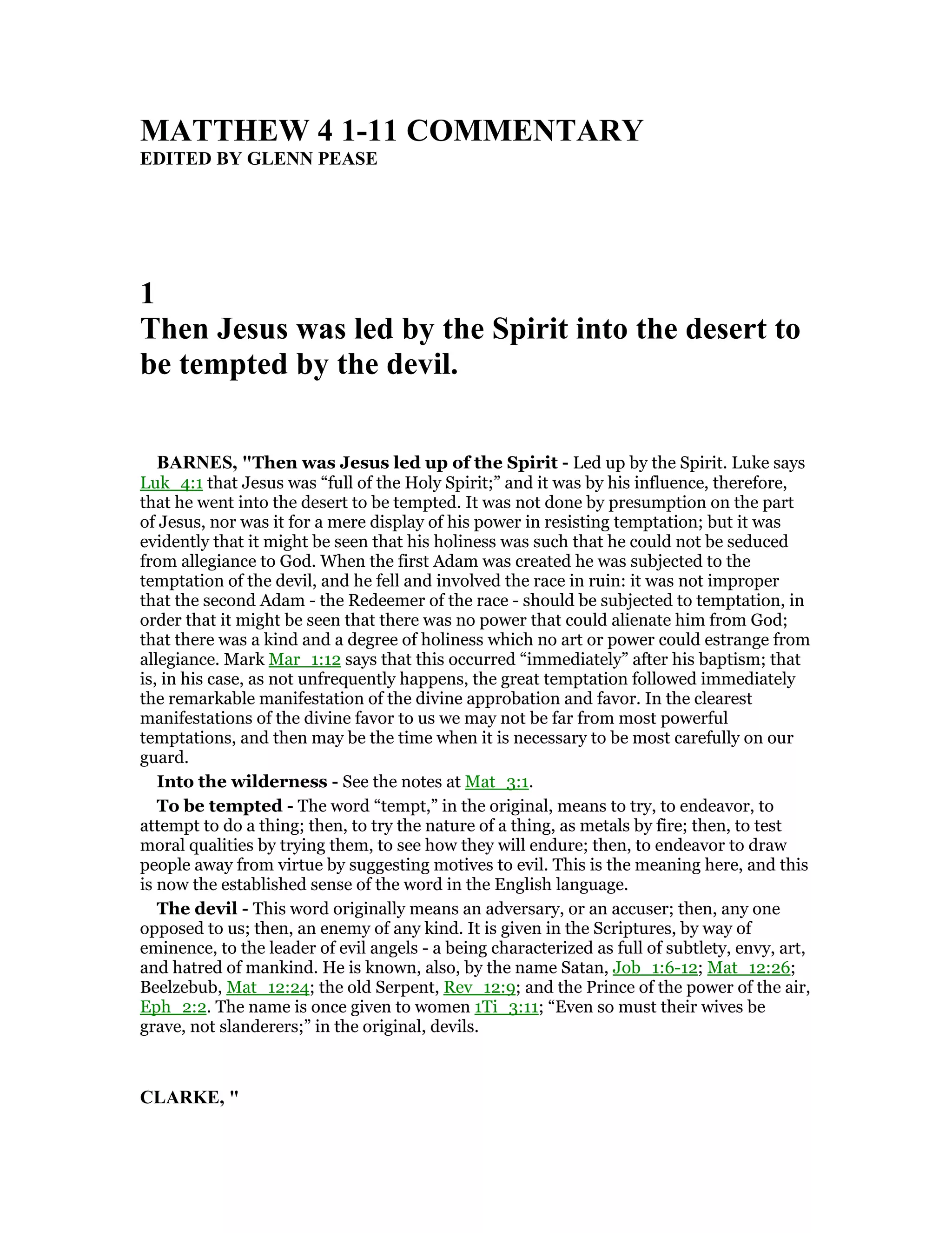 Matthew 4 1 11 commentary | PDF