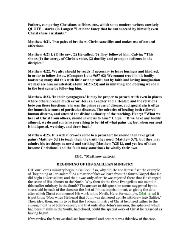 Matthew 4 12 25 commentary | PDF