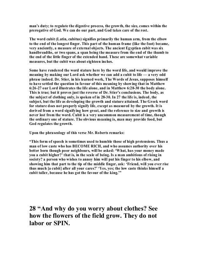 Matthew 6 25 34 Commentary matthew-6-25-34-commentary