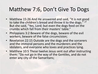 Matthew 7 6 Meaning