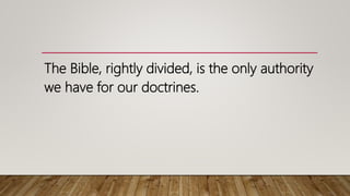 Matthew 7:29 Where Do We Get Our Doctrines? | PPT
