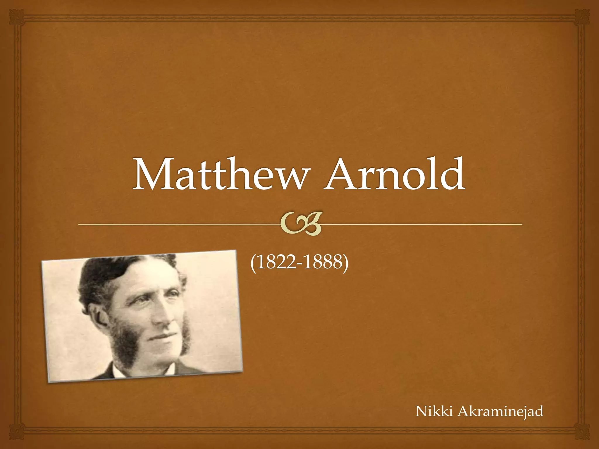 Matthew Arnold's Biography and Analysis of his Dover Beach | PPTX