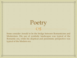 Matthew Arnold's Biography and Analysis of his Dover Beach | PPTX