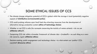 Climate change policy and the moral agency of CCS technologies ...