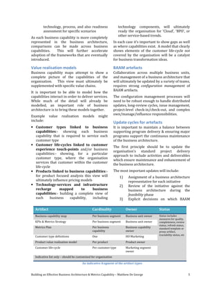 Building an effective business architecture and metrics capability | PDF