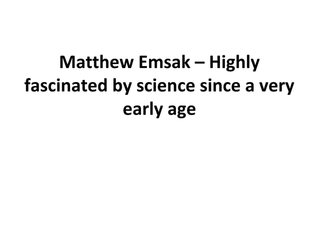 Matthew Emsak New York | PPT