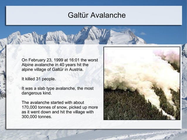 Avalanche | PPT | Weather | Science