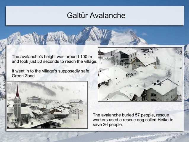 Avalanche | PPT | Weather | Science