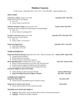 Matthew Guercio Resume | PDF