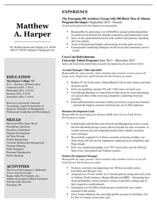 Matthew Harper resume | PDF