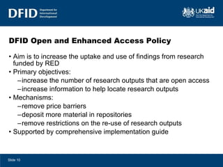 Opening access to DFID research | PPT