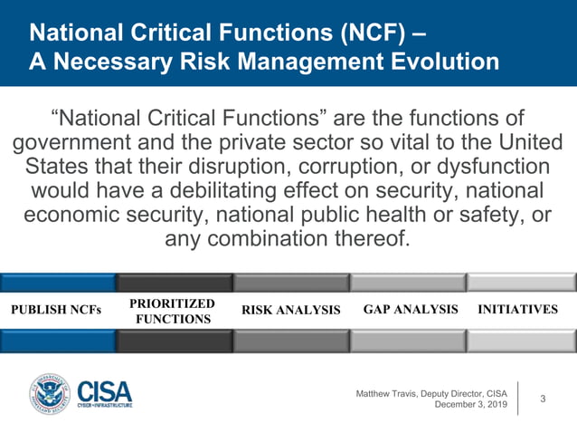 National Critical Functions Overview Ppt