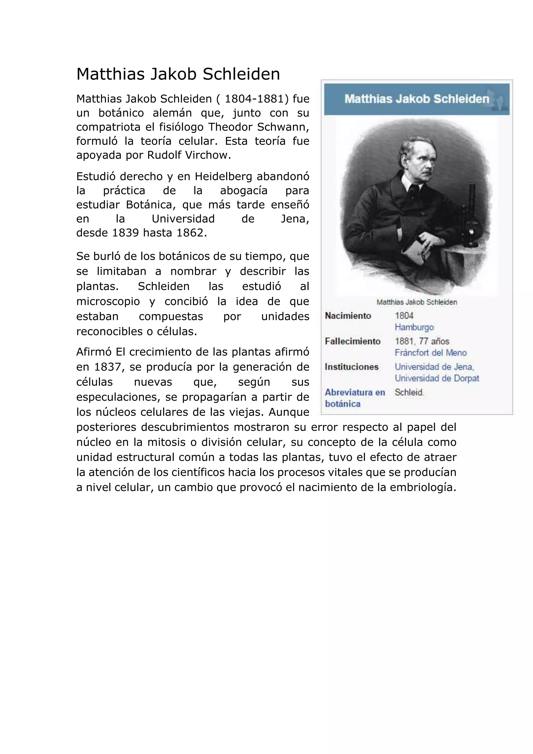 Matthias jakob schleiden | DOCX