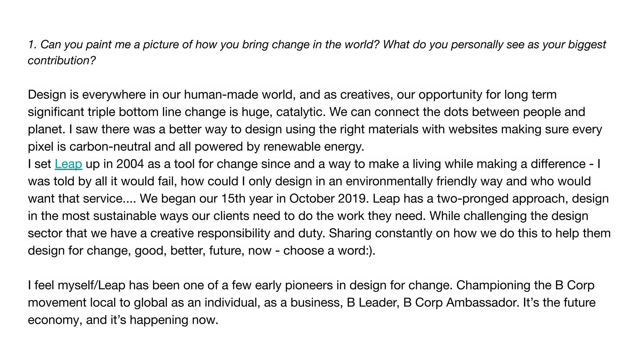 Positive Change Maker Interview: Matt Hocking | PDF