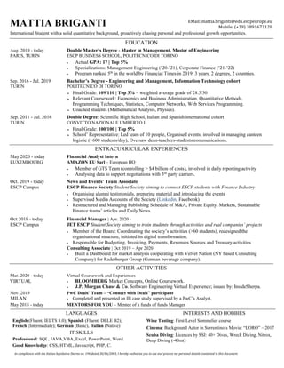 Mattia Briganti CV | PDF