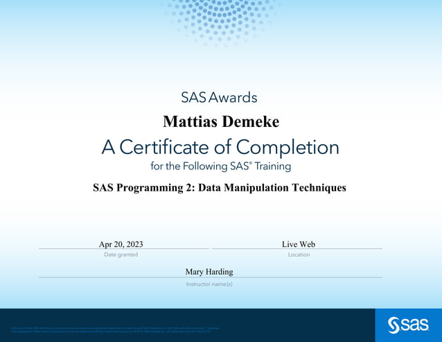 SAS Programming 2: Data Manipulation Techniques | PPT