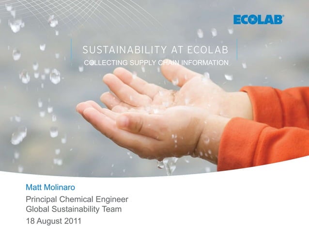 Molinaro - Ecolab Supply Chain Case Study | PPT