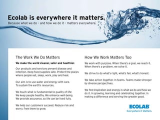 Molinaro - Ecolab Supply Chain Case Study | PPT