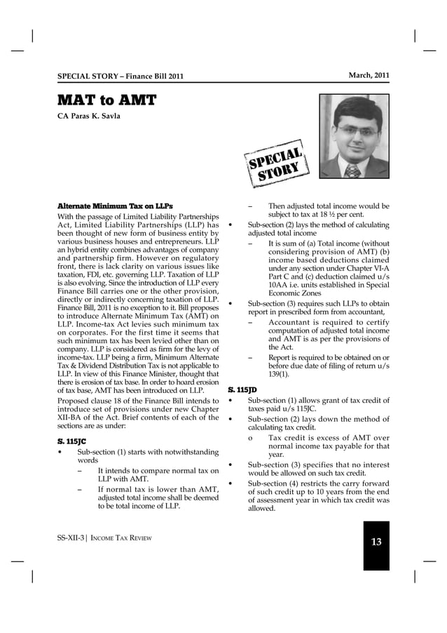Mat To Amt on LLP | PDF