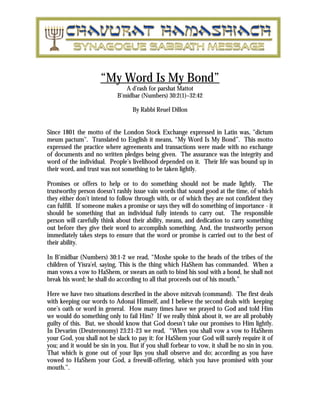 Mattot My Word Is My Bond | PDF