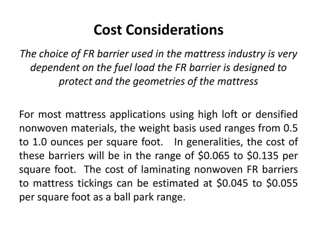 Mattress Fire Barrier Technology | PPT