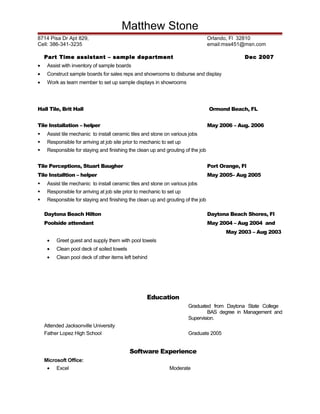 Matt resume 2013 | DOC