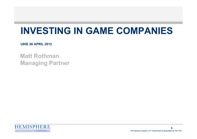 Matt Rothman, Hemisphere | PPT