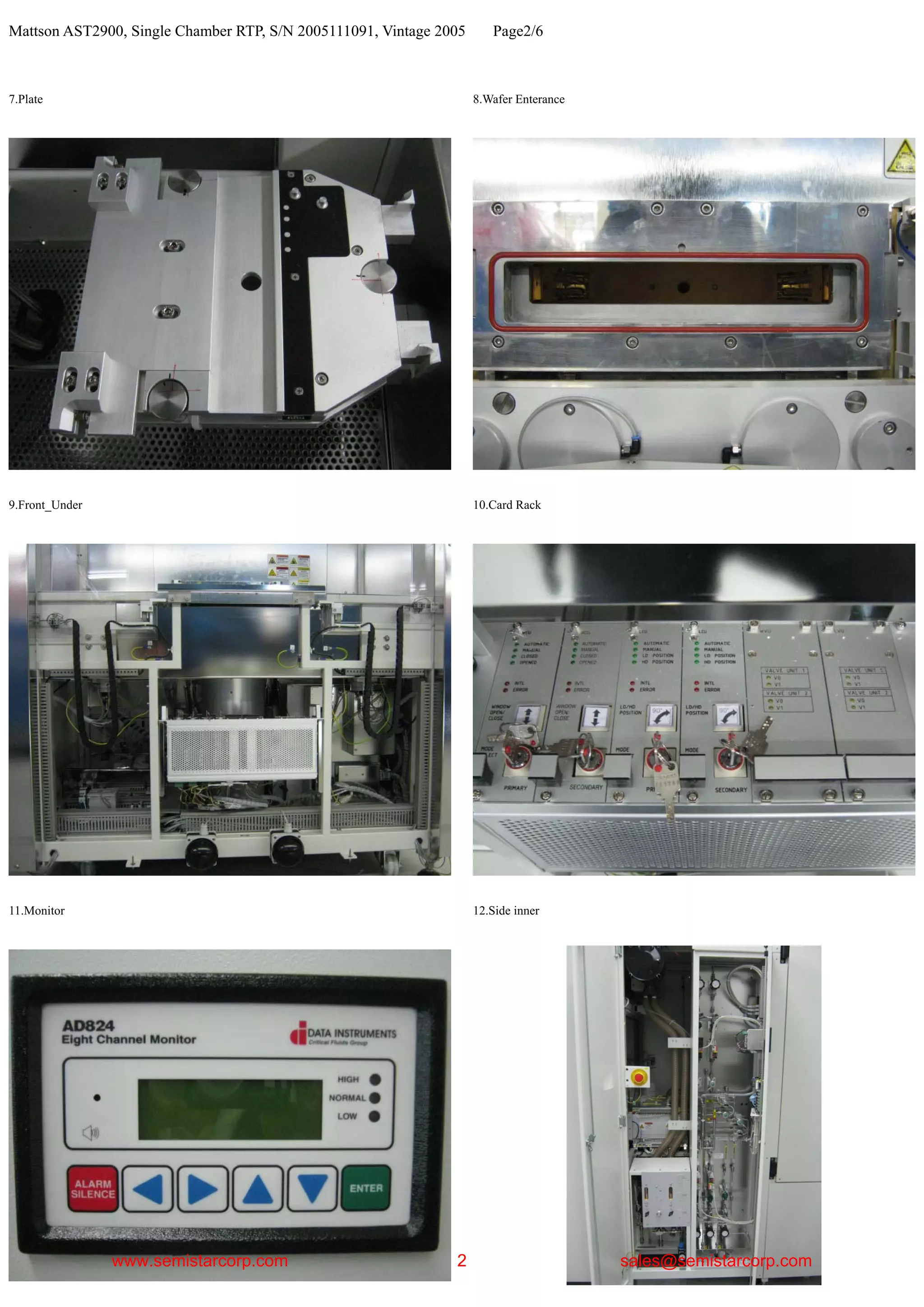 Mattson AST 2900 RTP 8 inch Rapid Thermal Processing Equipment | PDF