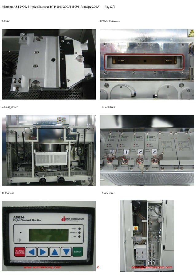 Mattson AST 2900 RTP 8 inch Rapid Thermal Processing Equipment | PDF