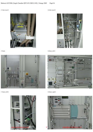 Mattson AST 2900 RTP 8 inch Rapid Thermal Processing Equipment | PDF