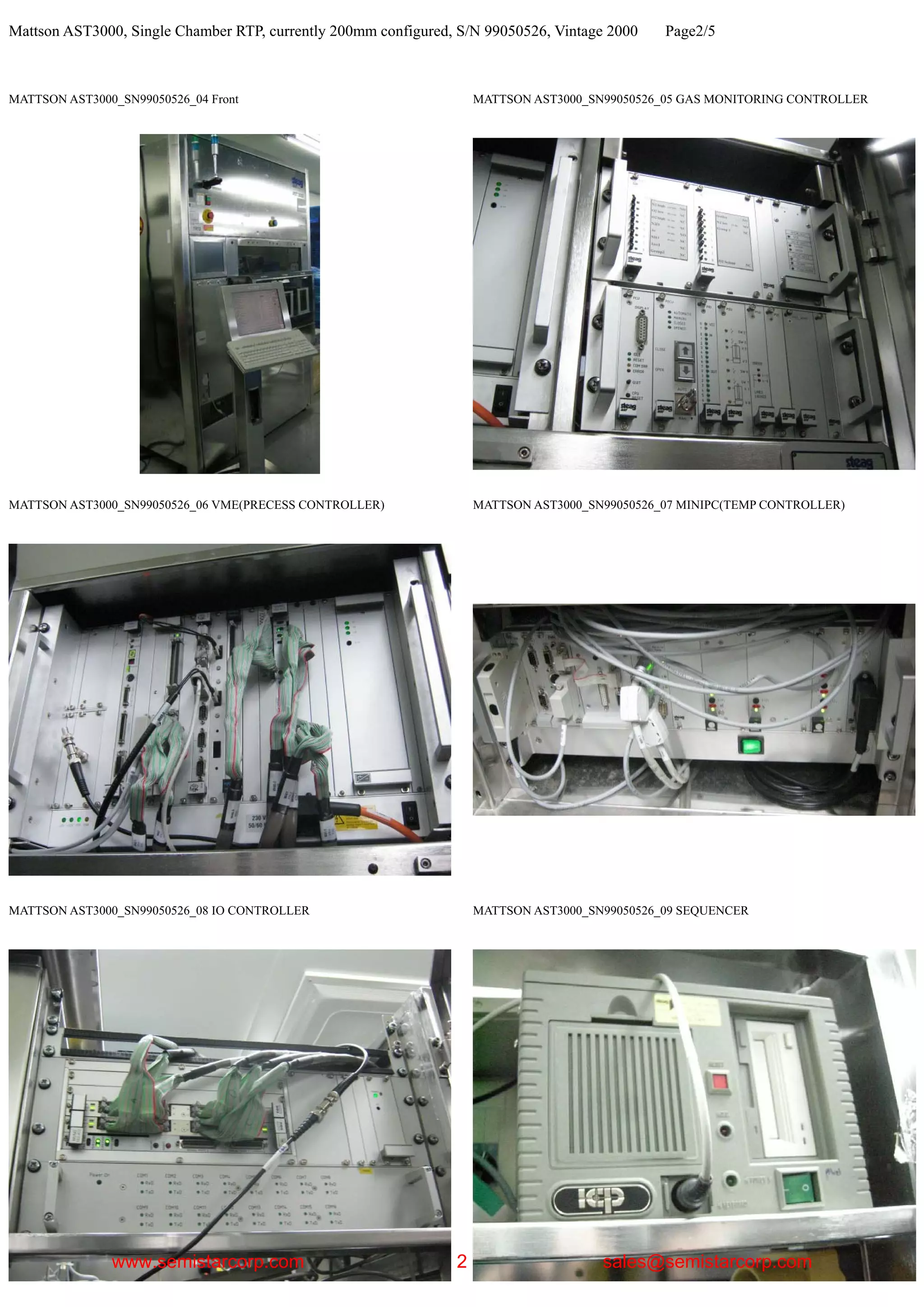 Mattson AST 3000 RTP 8 inch Rapid Thermal Processing Equipment | PDF