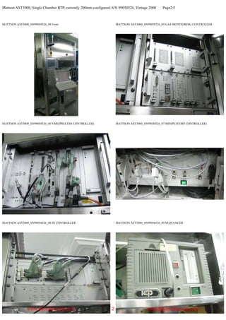 Mattson AST 3000 RTP 8 inch Rapid Thermal Processing Equipment | PDF