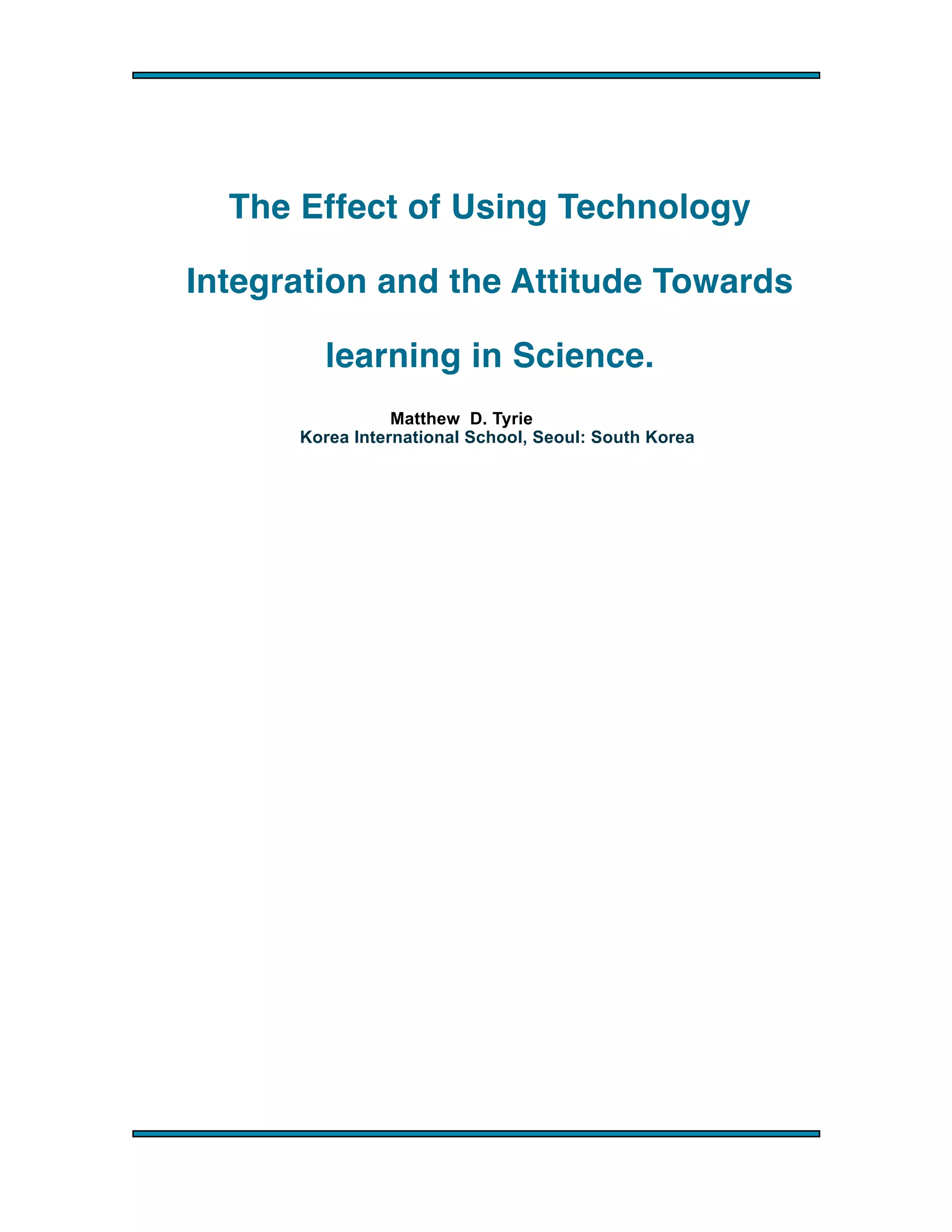 Matt Tyrie edu 690 research indep study | PDF